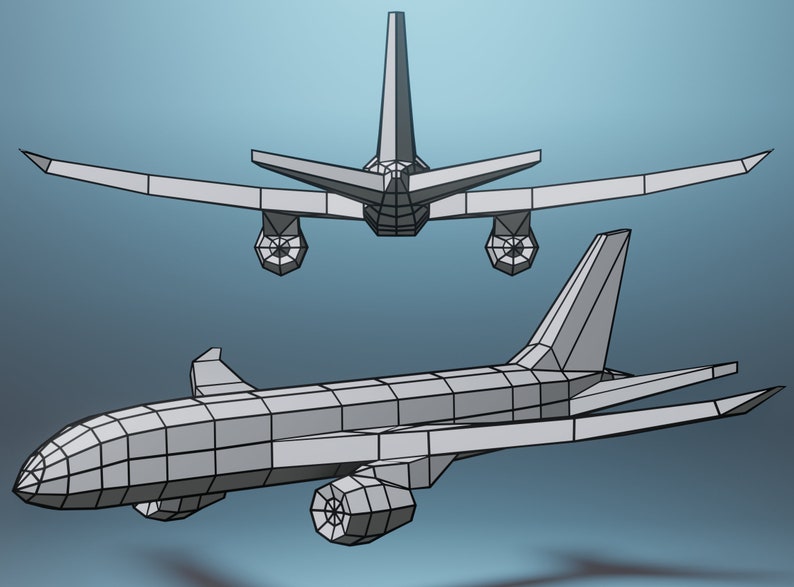 Papercraft Airplane Hanging PDF SVG Papercraft Low Poly - Etsy Australia
