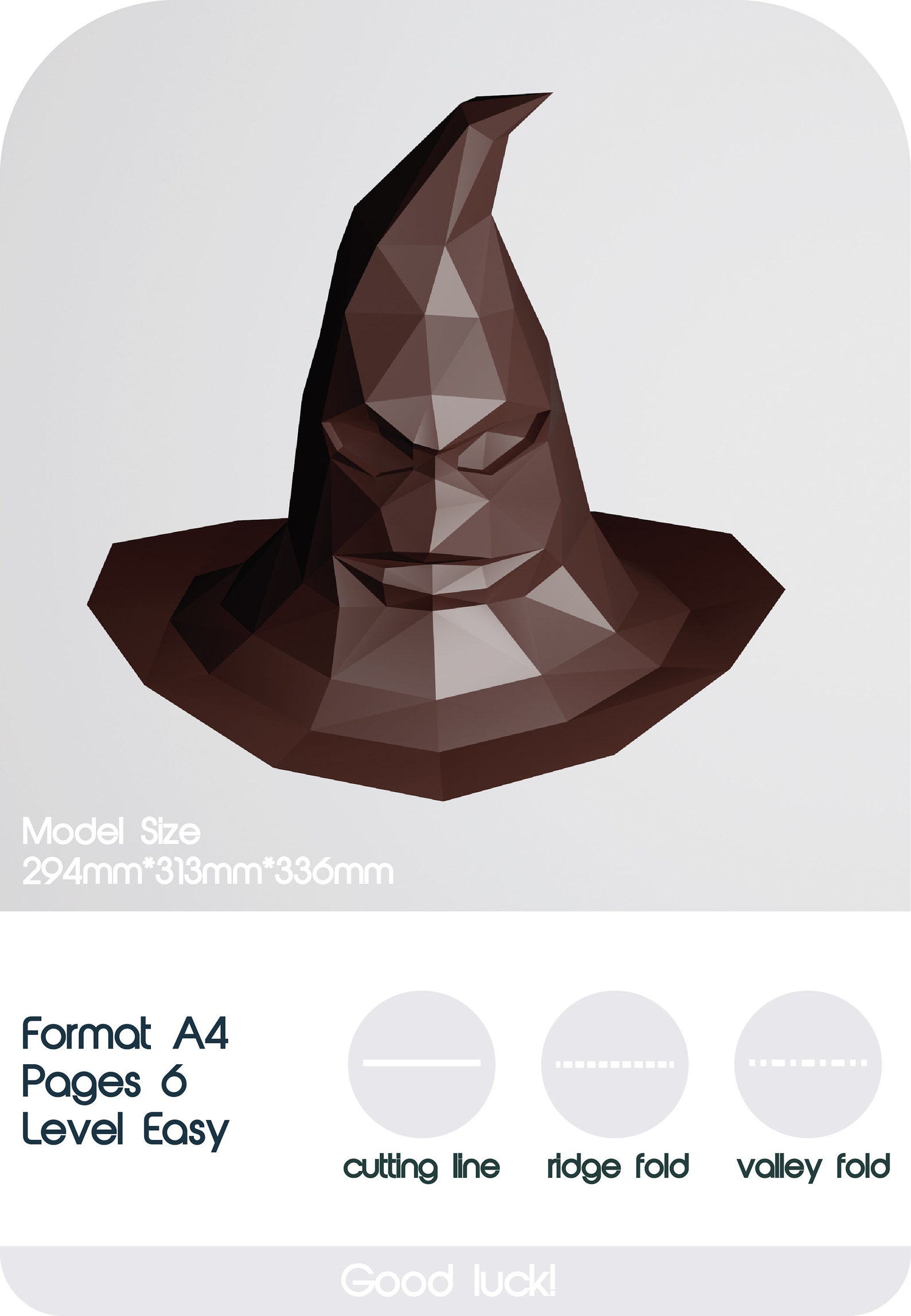 Papercraft Sorting Hat DIY Template Papercraft Garry Potter - Etsy ...