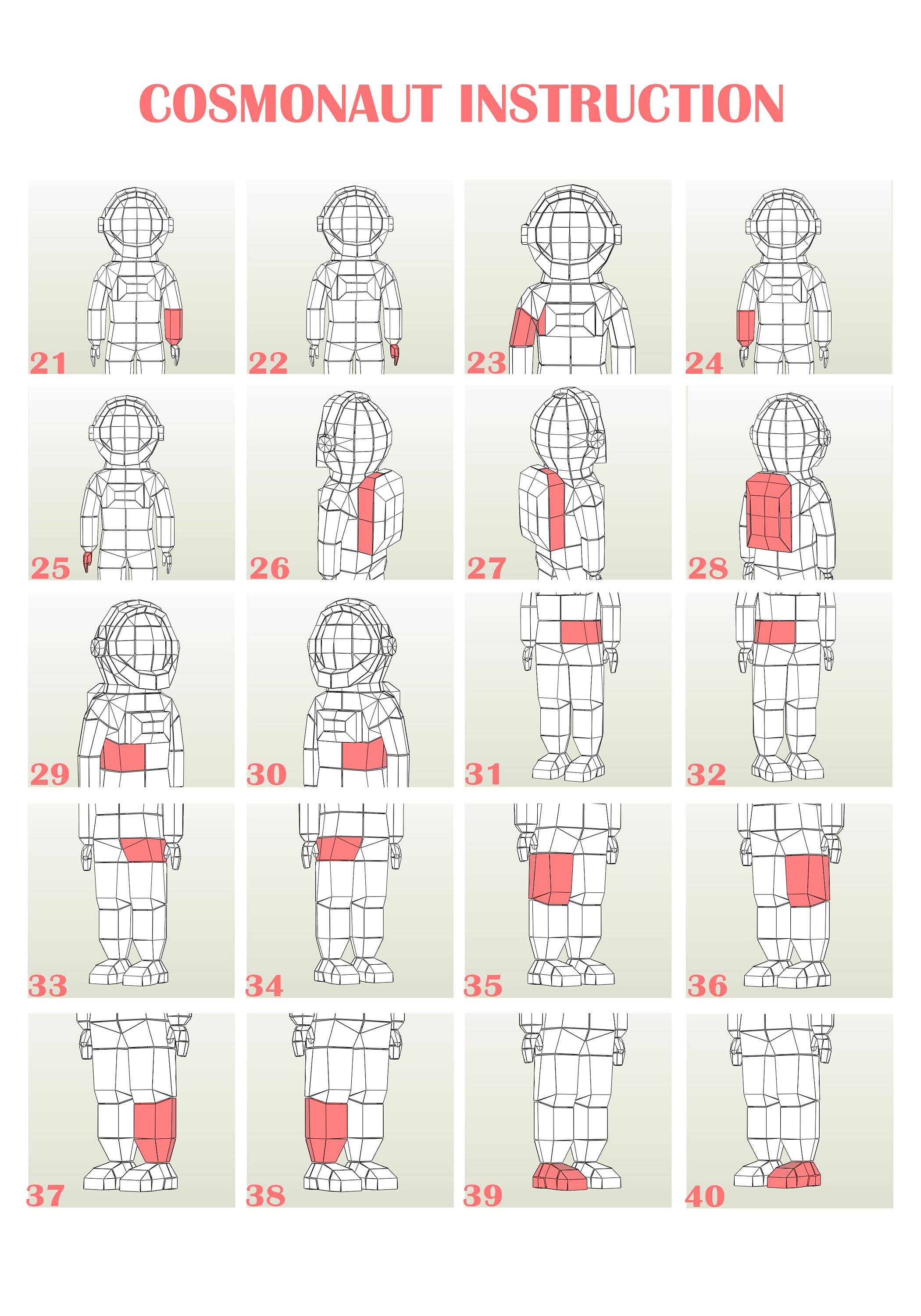 Papercraft Astronaut SVG PDF DXF Spaceman 3D Paper Model - Etsy Canada