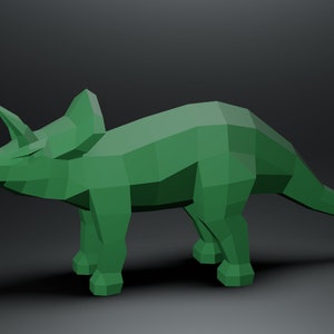 Triceratops Papercraft, Dinosaur Papercraft Sculpture, Triceratops ...