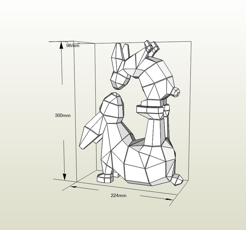 Papercraft Rabbit SVG PDF. Paper Craft Rabbit Model Rabbit - Etsy