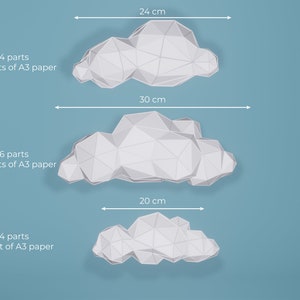 Papercraft Blimp Clouds Hanging, PDF SVG, Papercraft Low Poly, Paper ...