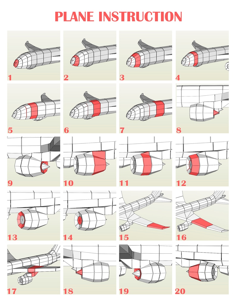 Papercraft Airplane Hanging , PDF SVG, Papercraft Low Poly, Paper Plane ...