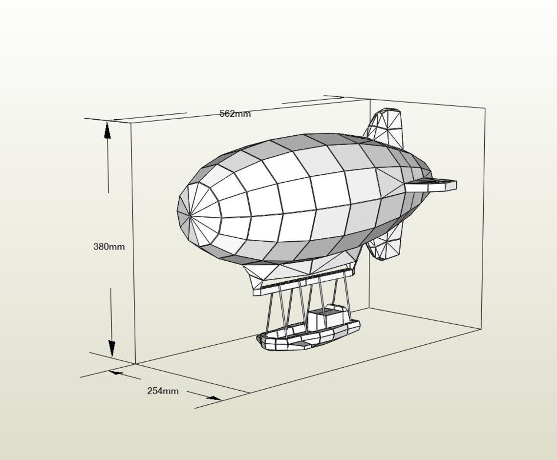 Papercraft Blimp Clouds Hanging, PDF SVG, Papercraft Low Poly, Paper ...