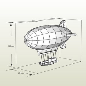 Papercraft Blimp Clouds Hanging, PDF SVG, Papercraft Low Poly, Paper ...