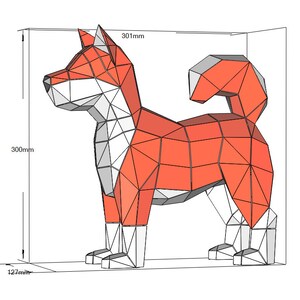 X3 Papercraft Dog Shiba Inu, SVG, PDF, Dxf Paper Craft Dog Model, Shiba ...