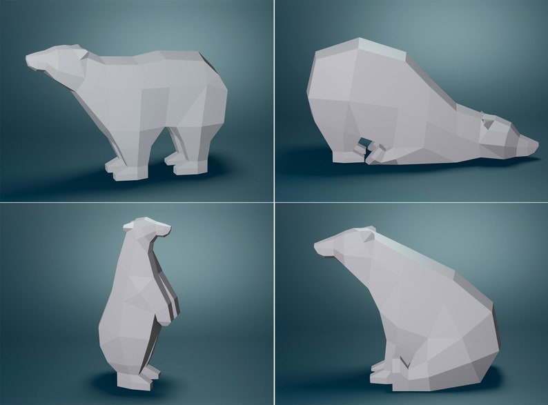 Bearx4 Papercraft SVG PDF Cricut Digital Template - Etsy