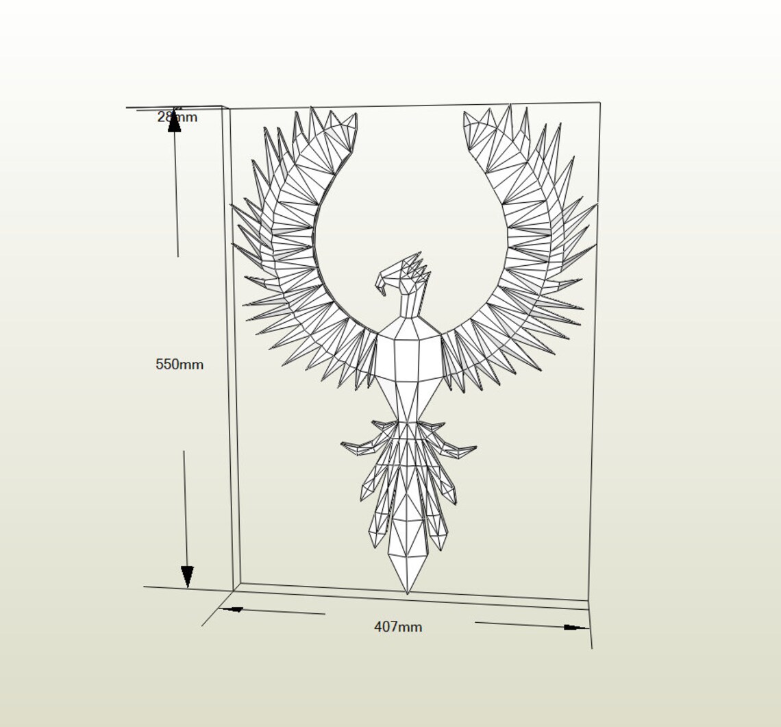 Phoenix Papercraft Pepakura Lowpoly Low Polygon 3D - Etsy