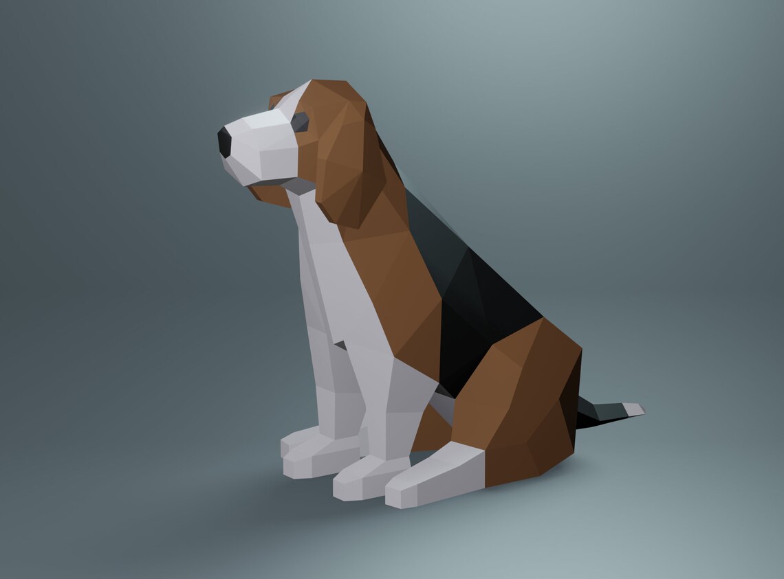 Papercraft Beagle SVG PDF. Paper Craft Dog Model Beagle PDF - Etsy