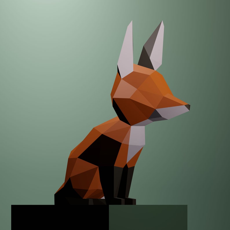 Papercraft Fox Cute Fox Digital Patterns Low Poly - Etsy