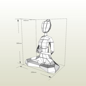 Yogi Papercraft 3D Decor Sculpture, SVG, PDF, Low Poly Yogi Women, DIY ...