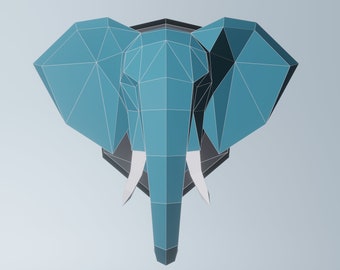 Paper Elephant Papercraft 3D Template - Etsy