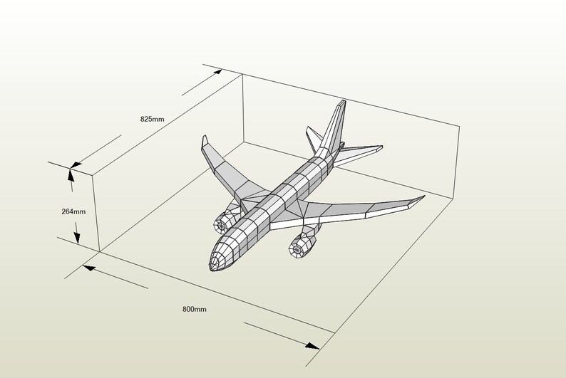 Papercraft Airplane Hanging PDF SVG Papercraft Low Poly - Etsy Australia