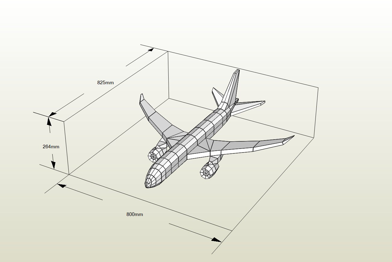 Papercraft Airplane Hanging , PDF SVG, Papercraft Low Poly, Paper Plane ...