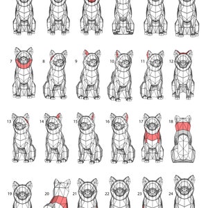 Papercraft Dog Shiba Inu Sitting, SVG, PDF, Dxf Paper Craft Dog Model ...