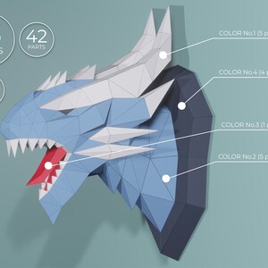 3D Papercraft Dragon Trophy, Low Poly Sculpture (SVG/PDF) - Etsy