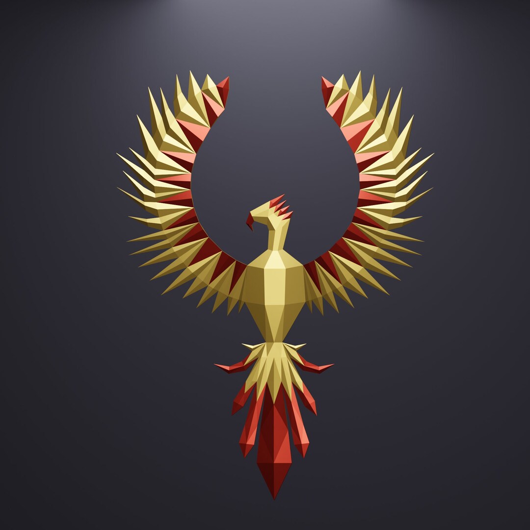 Phoenix, Papercraft, Pepakura, Lowpoly, Low Polygon, 3D Papercraft ...