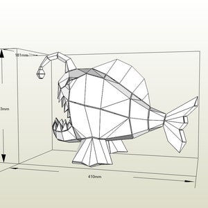 Papercraft Angler Fish, SVG, PDF, Cricut, Digital Template, Origami ...