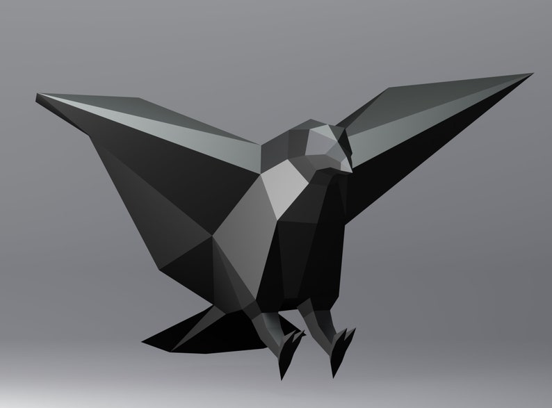 Raven Papercraft Raven SVG PDF Template Paper Statue Crow - Etsy