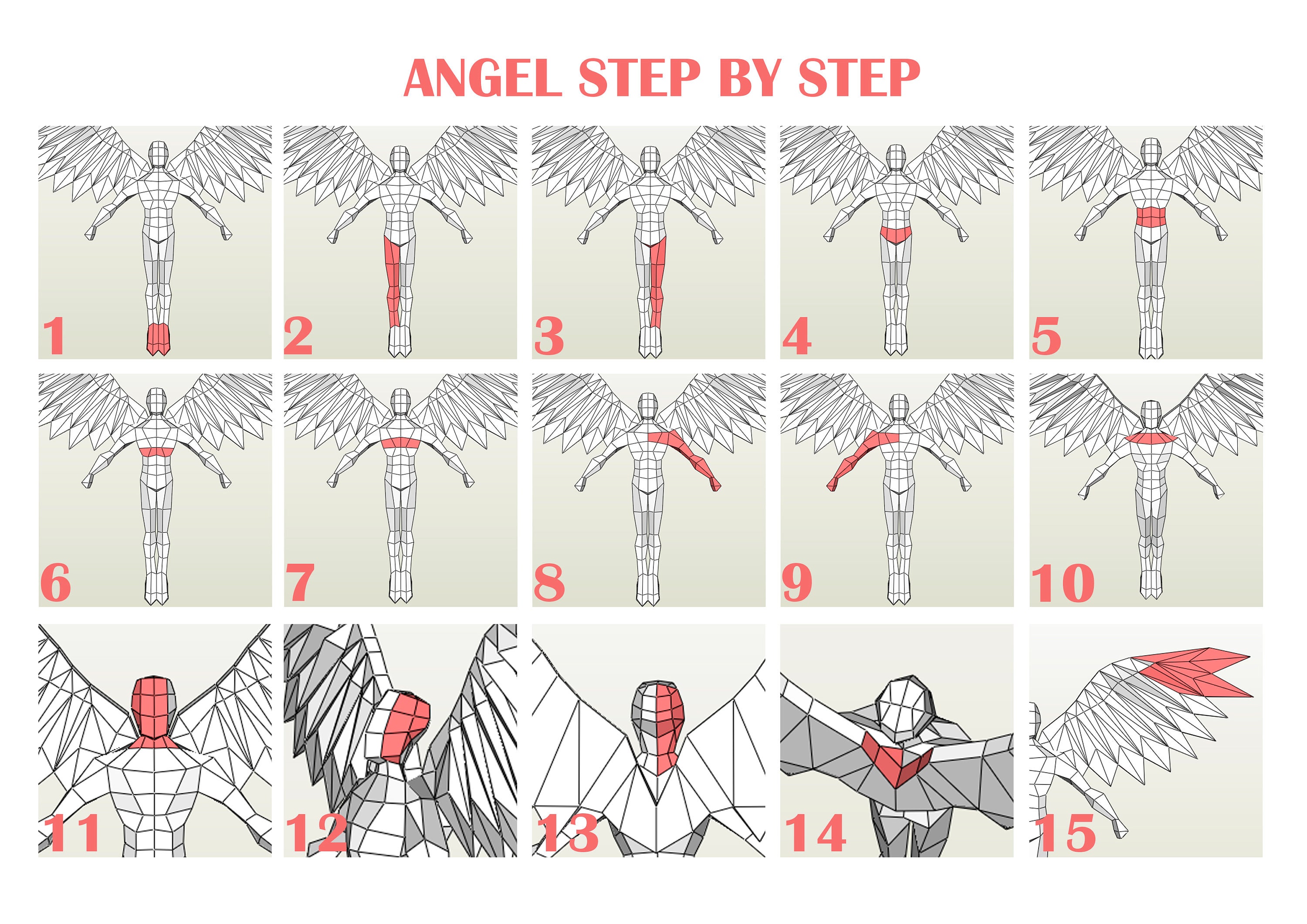Angel Papercraft Wall Sculpture PDF-SVG Papercraft Man - Etsy Singapore