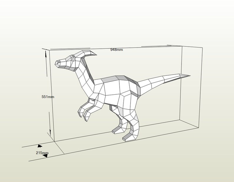 Dinosaur Papercraft Sculpture Triceratops Origami Jurassic - Etsy