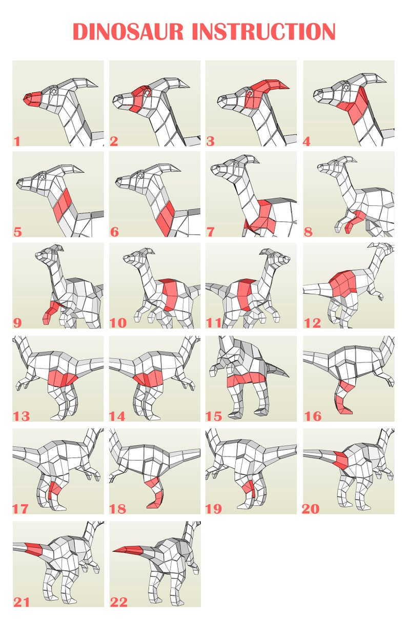 Dinosaur Papercraft Sculpture Triceratops Origami Jurassic - Etsy
