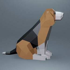 Papercraft Beagle, SVG, PDF. Paper Craft Dog Model, Beagle PDF Template ...