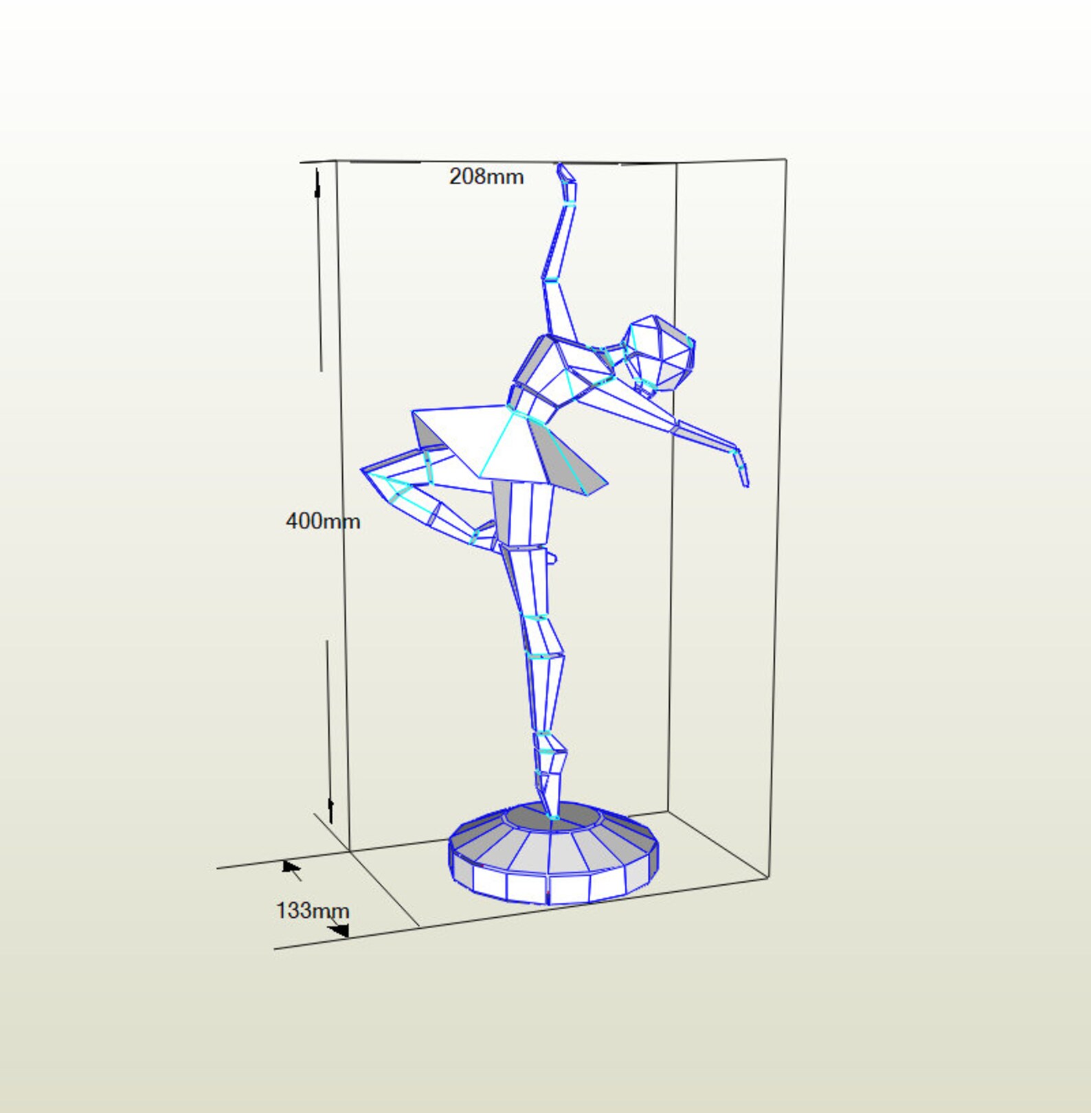 Ballerina (3) Papercraft -SVG, PDF- 3D Decor Sculpture, Low Poly ...