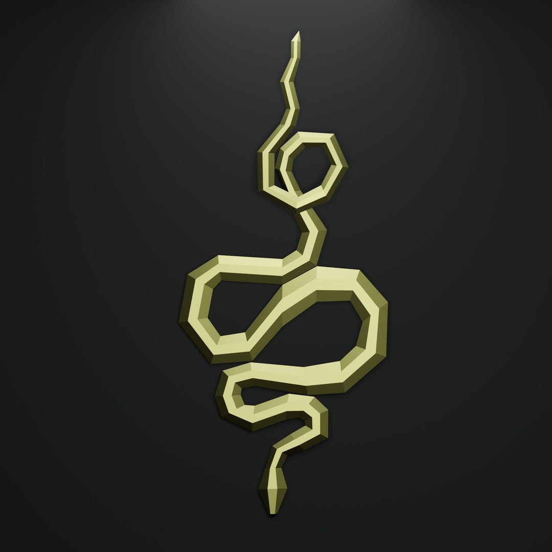 Snake Papercraft Wall, PDF-SVG-DXF, Pepakura, Lowpoly, Low Polygon, 3D ...
