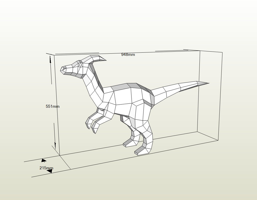 Dinosaurs Set X4 Papercraft, Dinosaur Papercraft Sculpture, Triceratops ...