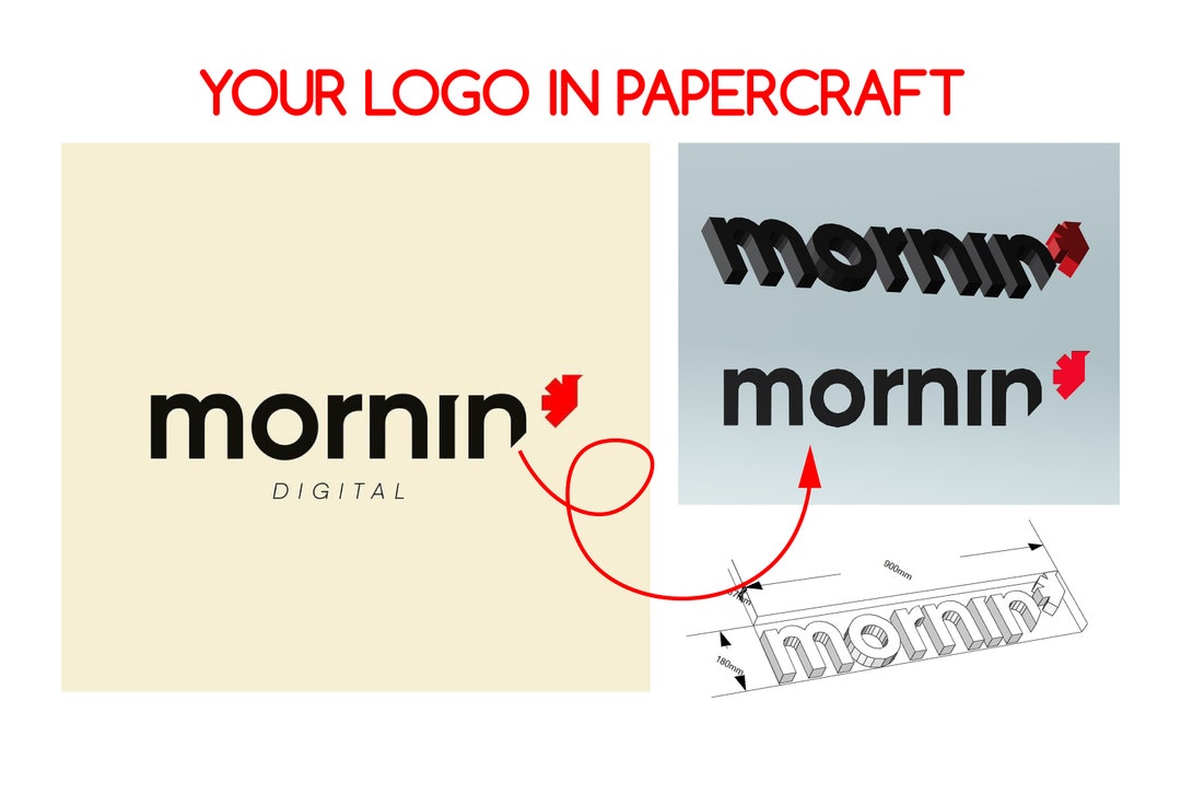 Custom Logo Papercraft, SVG, PDF, DXF Template, Logo From Paper ...