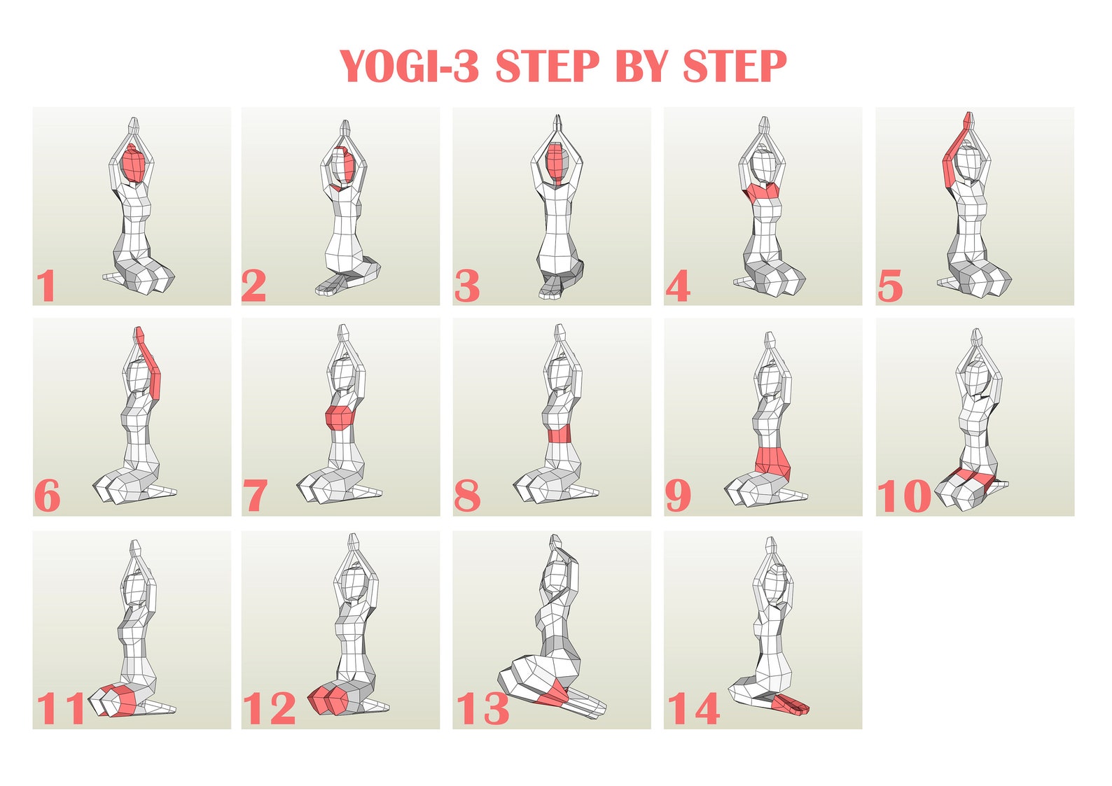 Yogi Papercraft 3D Decor Sculpture SVG PDF Low Poly Yogi - Etsy