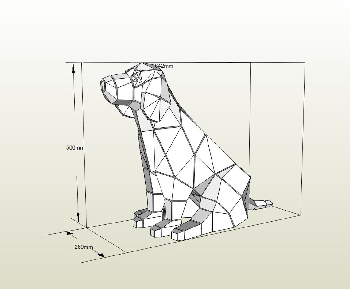 Papercraft Beagle, SVG, PDF. Paper Craft Dog Model, Beagle PDF Template ...