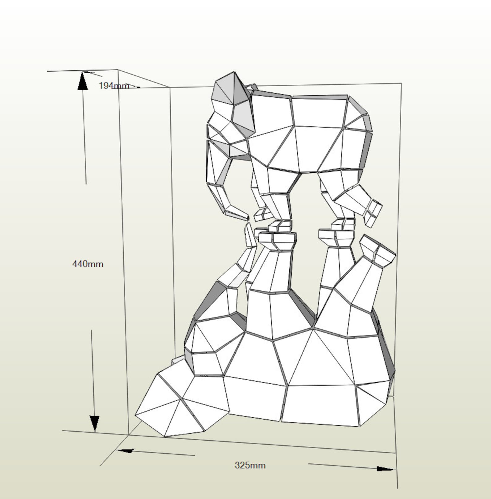 Papercraft Elephant and Cub SVG PDF Cricut Digital - Etsy