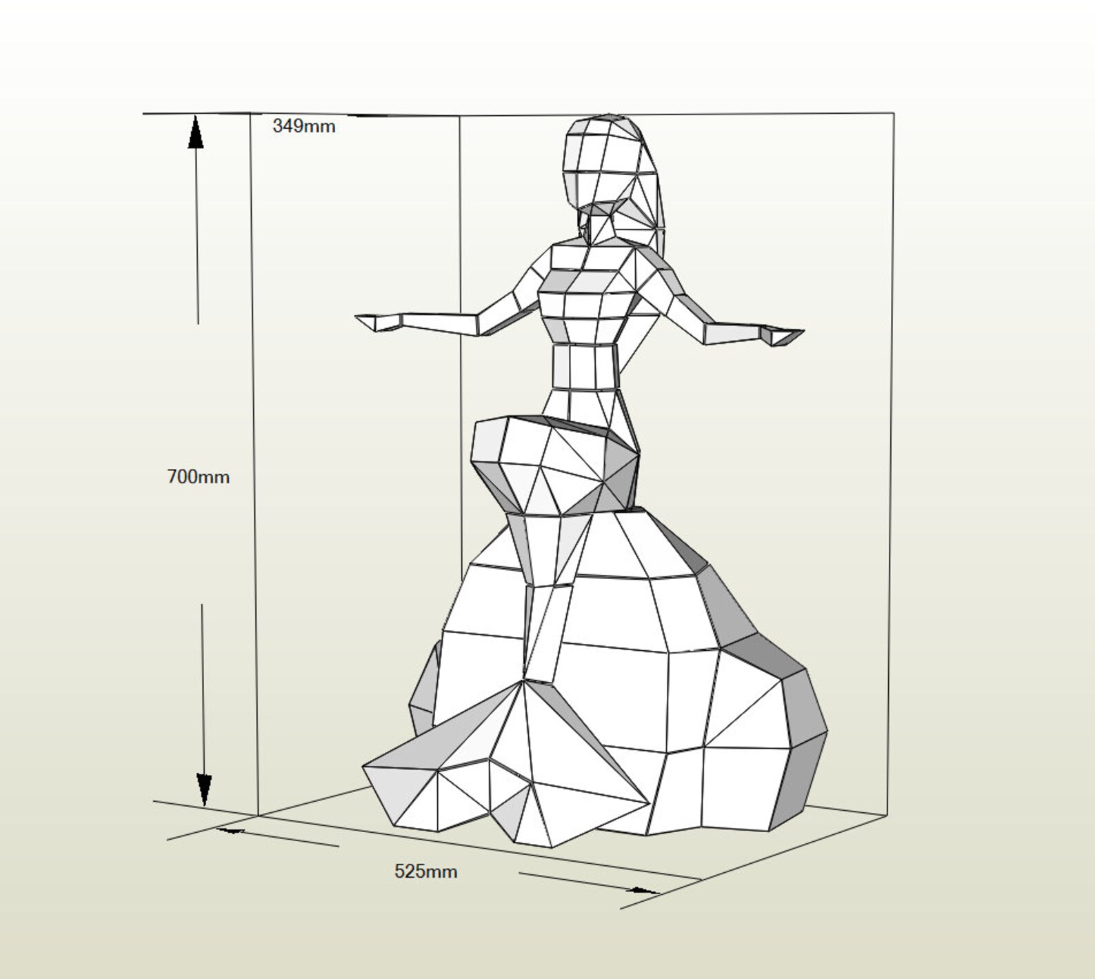 Mermaid on the Stone Papercraft 3d Sculpture, Papercraft Women ...