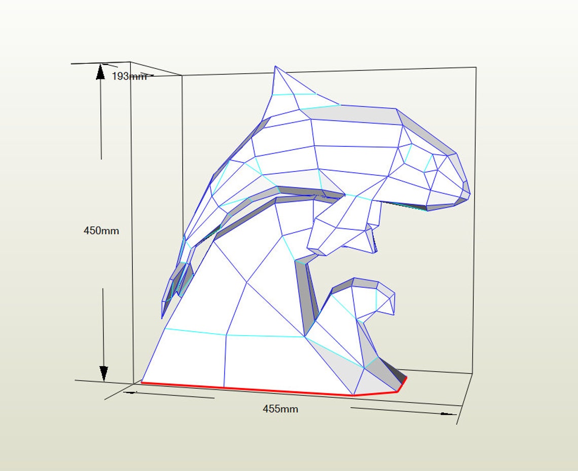 WHALE PAPERCRAFT Orca on Wave Animal 3D Low Poly Paper | Etsy