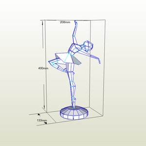 Ballerina Papercraft Sculpture, Low Poly 3D Decor (PDF TEMPLATE) - Etsy