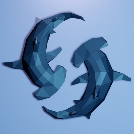 Papercraft Hammerhead Shark 3D Papercraft Build Your Own - Etsy