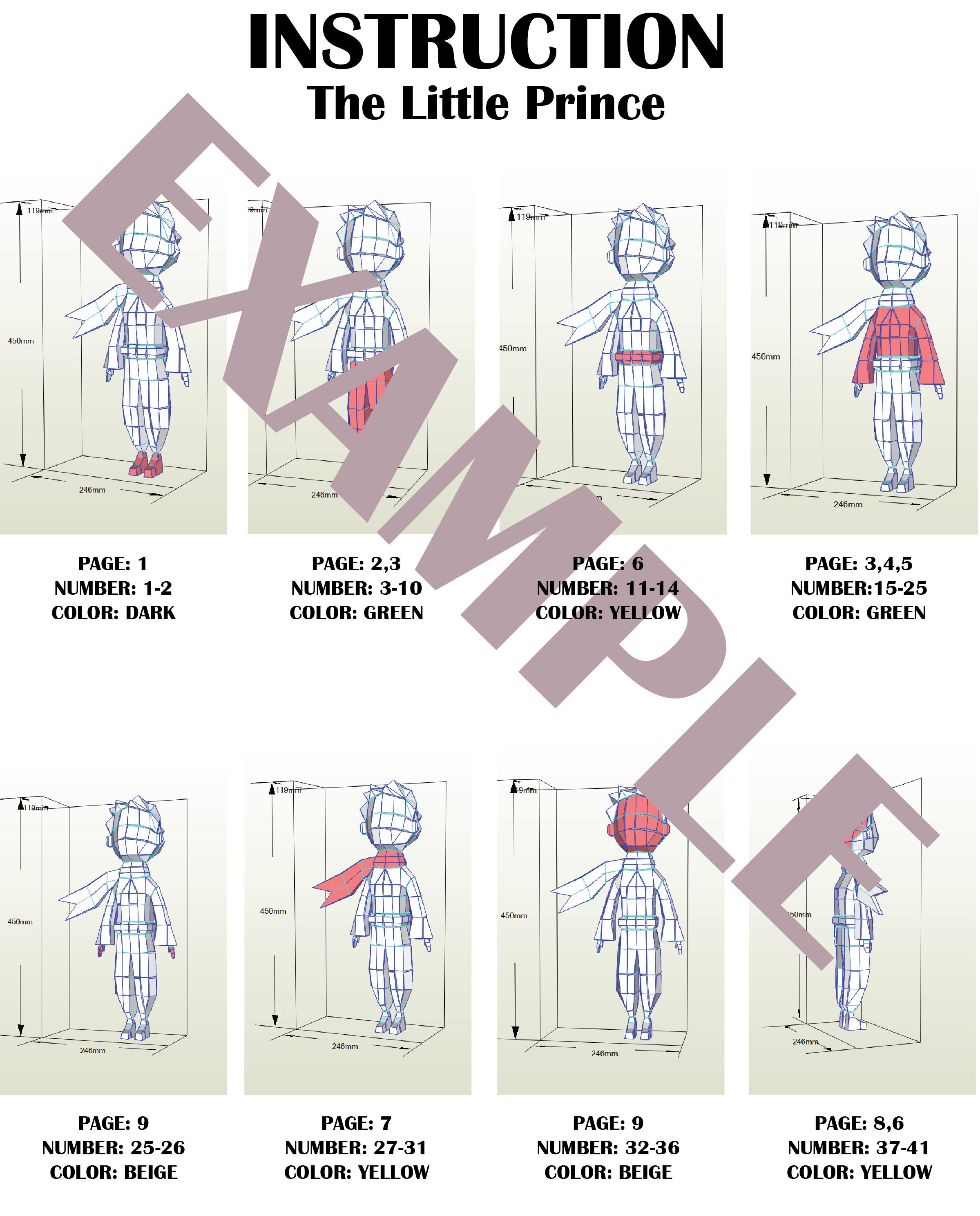 The Little Prince, Papercraft Low Poly Little Prince, Papercraft ...