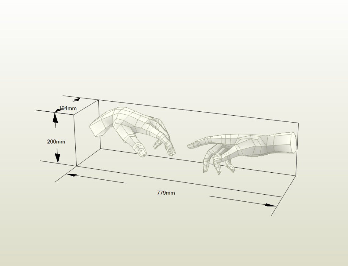 Papercraft Adam's Hand Wall Sculpture PDF SVG 3D - Etsy