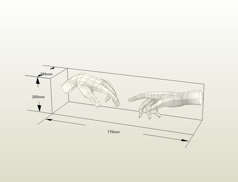 Papercraft Adam's Hand Wall Sculpture PDF SVG 3D - Etsy