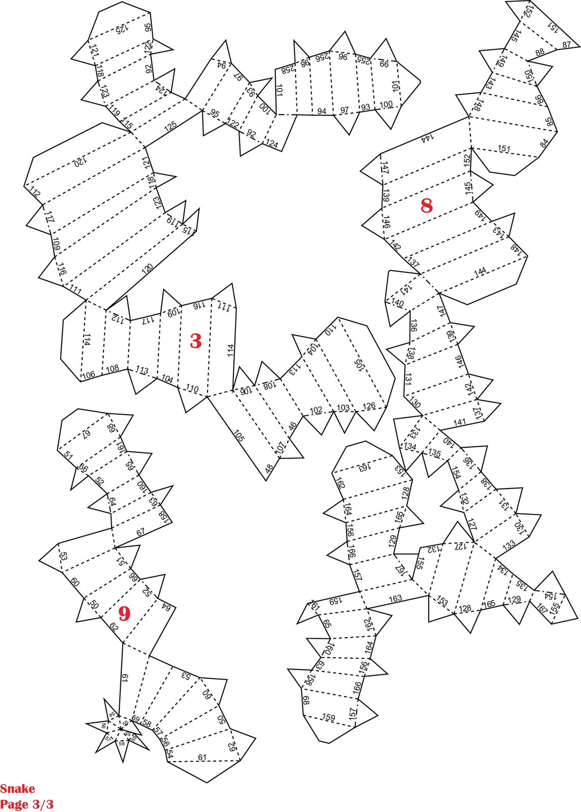 Snake Papercraft Wall PDF-SVG-DXF Pepakura Lowpoly Low - Etsy