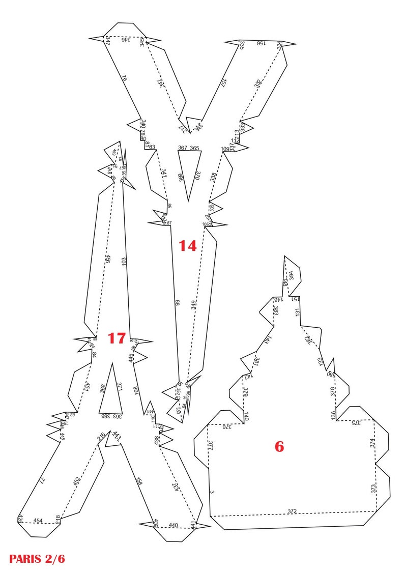 Papercraft Paris Eiffel Tower Papercraft Low Poly Printable - Etsy