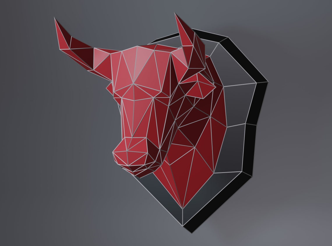 Papercraft Bull, SVG, PDF. Paper Craft Bull Angry Model, Bull PDF ...
