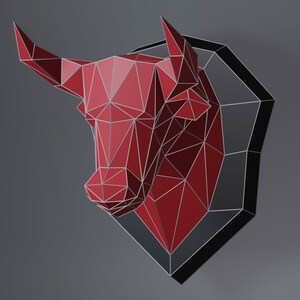 Papercraft Bull, SVG, PDF. Paper Craft Bull Angry Model, Bull PDF ...