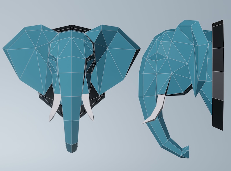 Papercraft Elephant SVG PDF. Paper Craft Elephant Model - Etsy