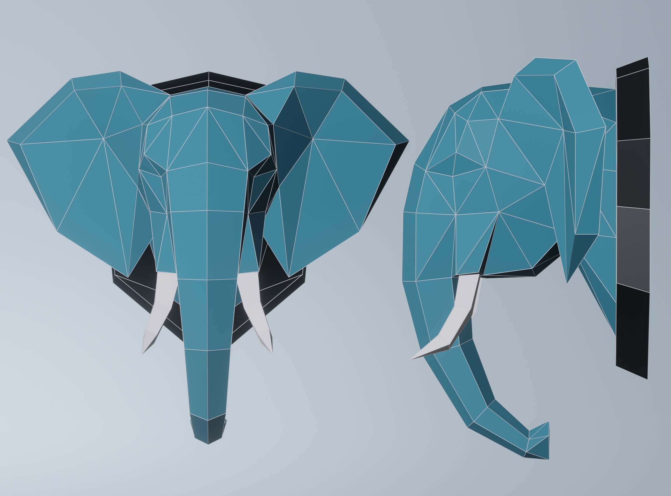 Papercraft Elephant SVG PDF. Paper Craft Elephant Model - Etsy