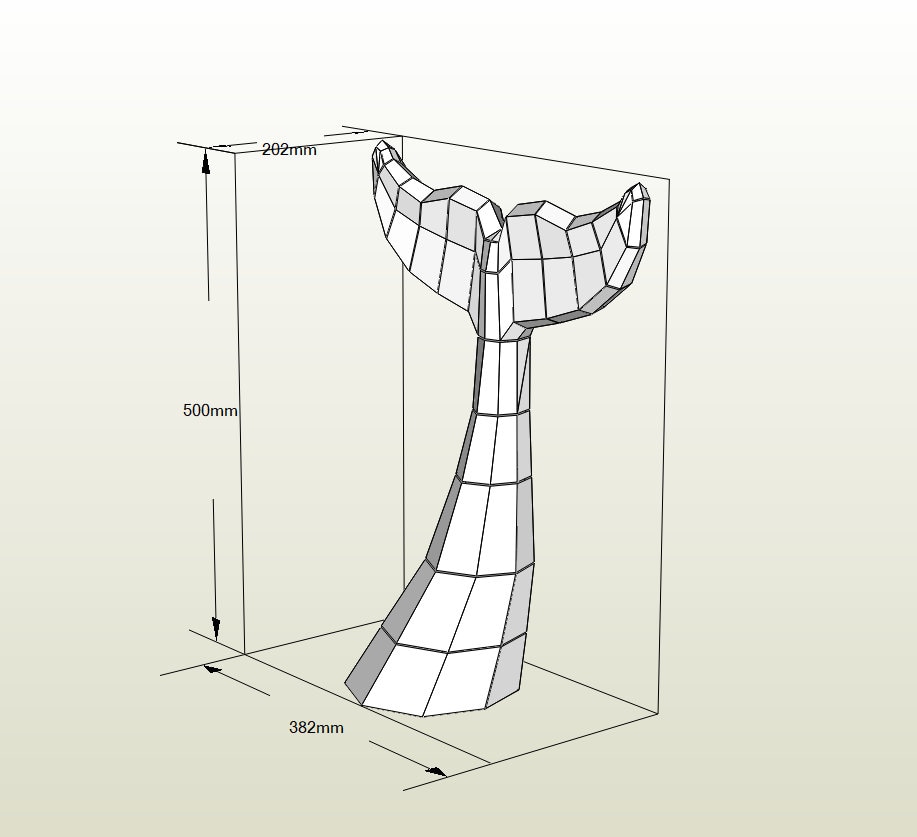 Two Whale Tails Papercraft Printable PDF Template Animal - Etsy Ireland