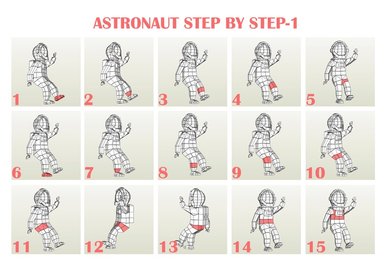 Paper Craft Astronaut SVG PDF Spaceman 3D Paper Model Paper - Etsy