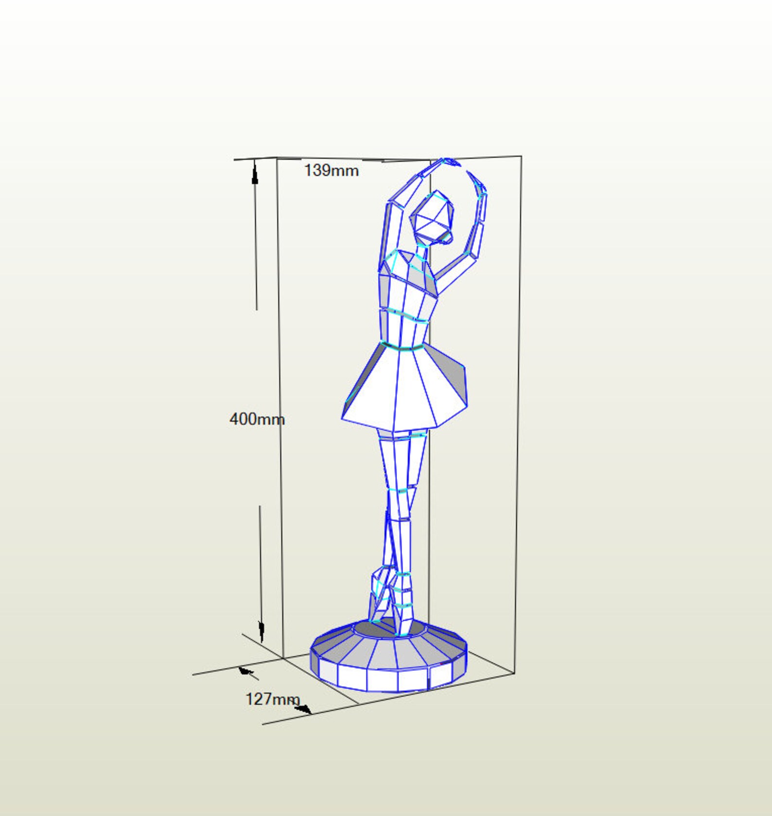 Ballerina Papercraft 3D Decor Sculpture, Low Poly Ballerina, DIY ...